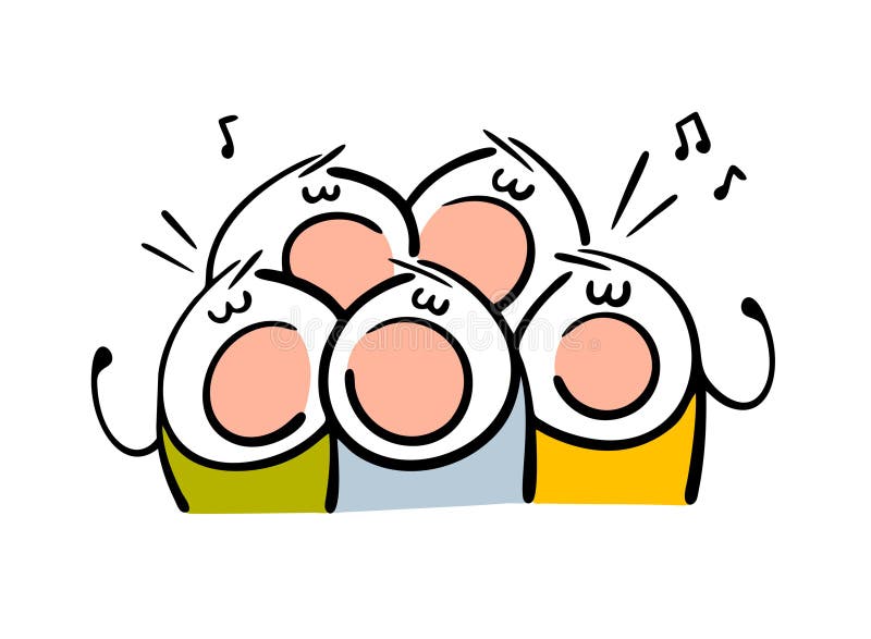 Large Choir of Children Performs on the School Stage. Vector ...