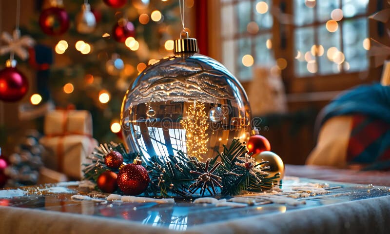 Christmas Ornament with Reflection Stock Video - Video of present, tree ...