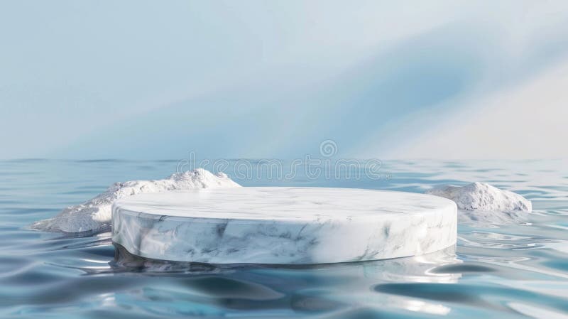 A Large Chunk of Ice Breaking Off from a Glacier or Floating in the ...