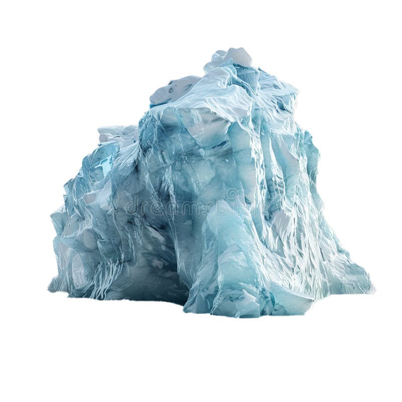 Large Chunk of Iceberg Floating on White Background Stock Image ...