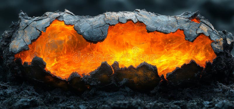 A Large Chunk of Lava with a Hole in the Middle Stock Image - Image of ...