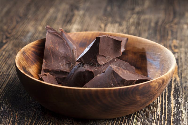 Large Chunks of Chocolate with Cocoa Stock Image - Image of butter ...