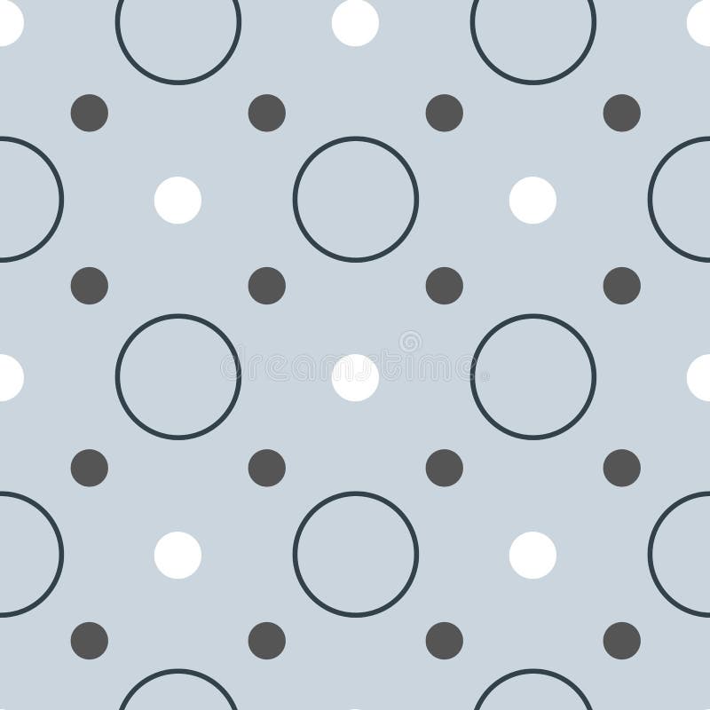 Large Circles and Small Dot Seamless Repeat Pattern. Hand-drawn Dots ...