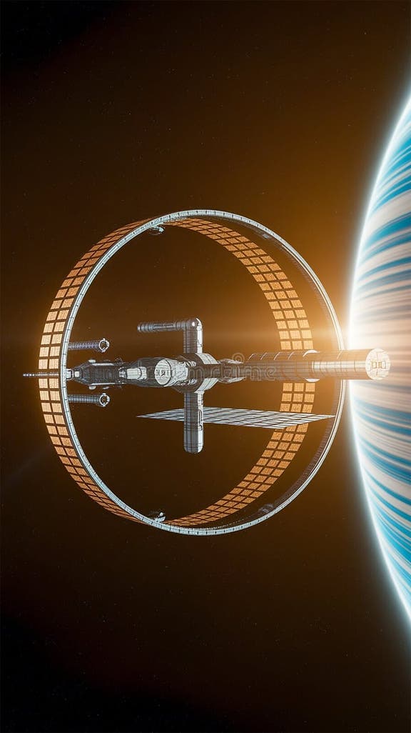 A Large, Circular Artificial Intelligence Space Station Orbits ...