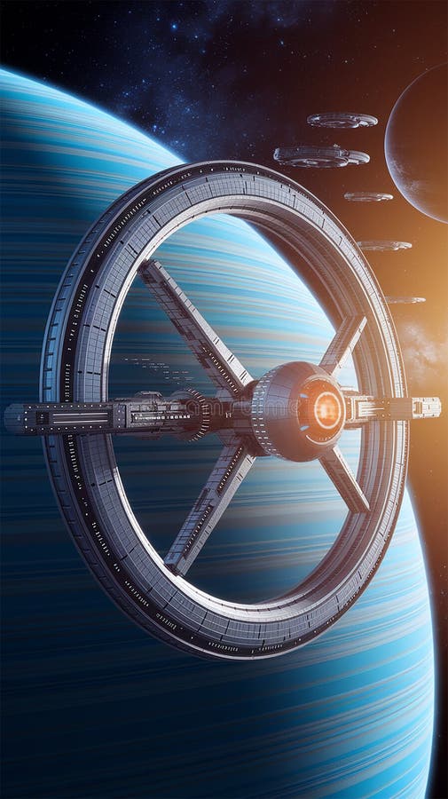 A Large, Circular Artificial Intelligence Space Station Orbits ...