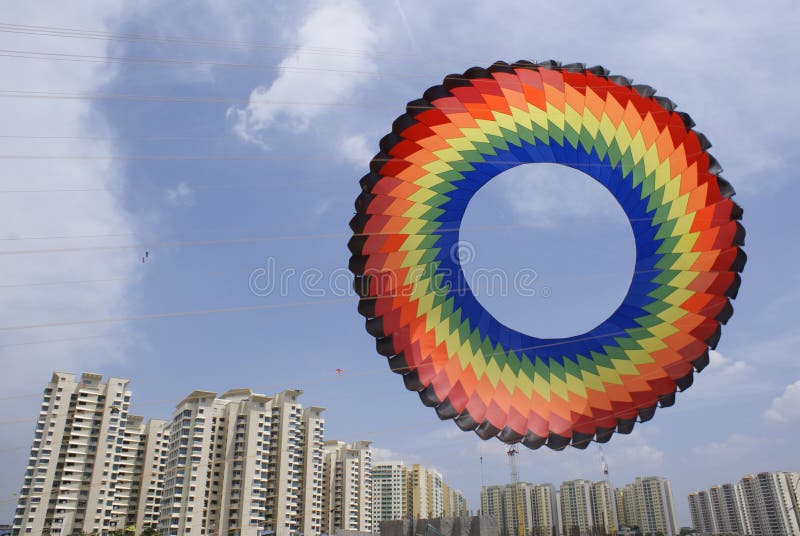 Large circular kite stock image. Image of hobby, urban - 9348785