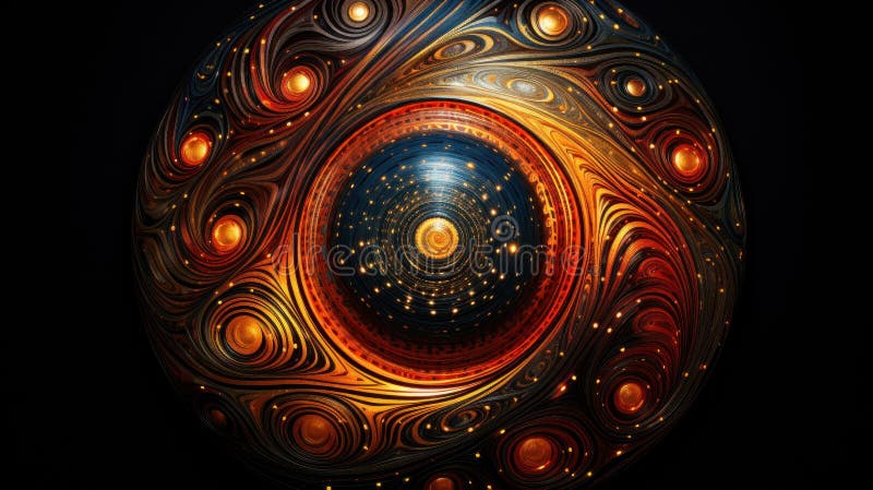 A Large Circular Object with a Lot of Swirls and Colors, AI Stock ...