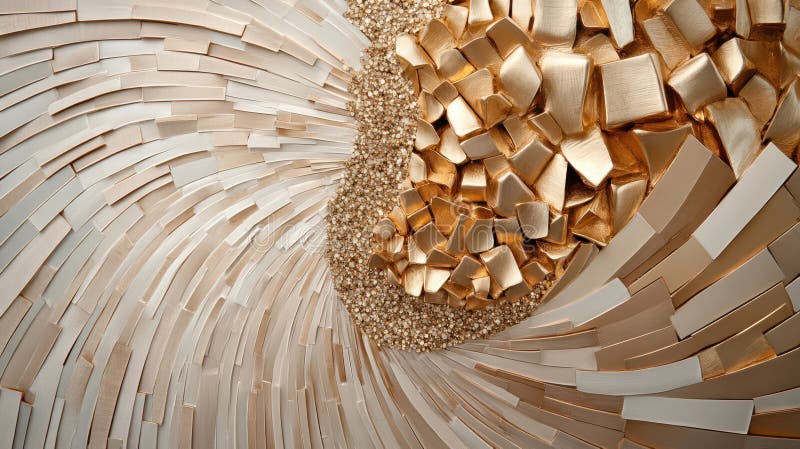 A Large Circular Sculpture Crafted from Gold and Silver Materials. Stock Image - Image of metal ...