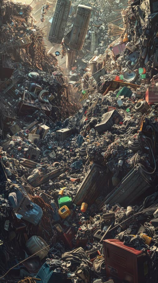 In a Large City Dump, Towering Heaps of Garbage Illustrate the Volume ...