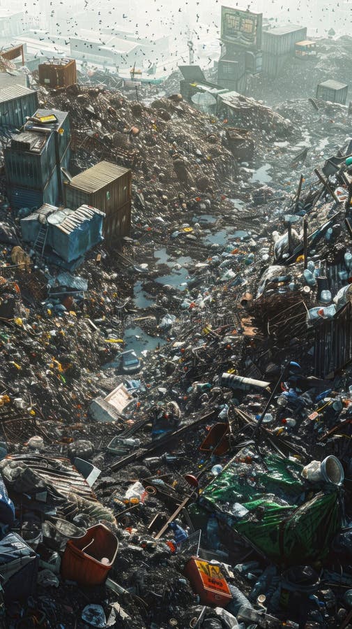 In a Large City Dump, Towering Heaps of Garbage Illustrate the Volume ...
