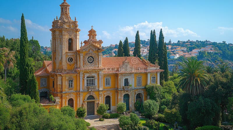 A Large City Hall Building with a Prominent Clock Face on Its Front ...