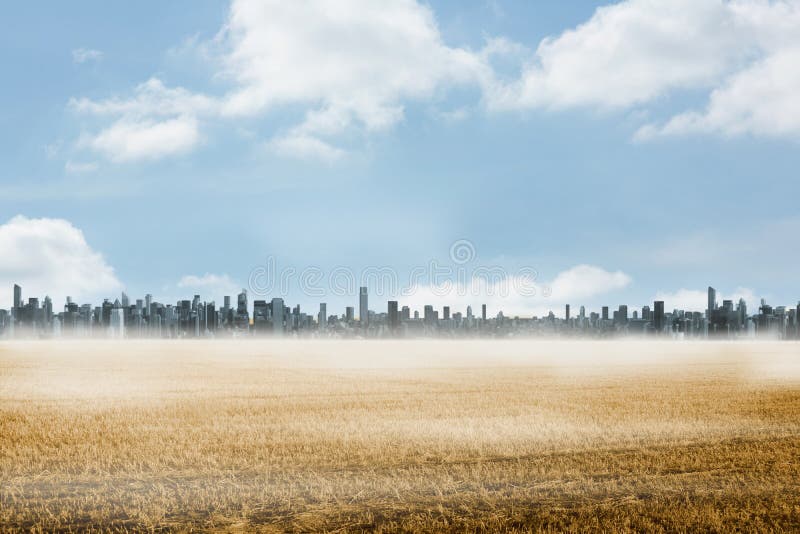 Large city on the horizon stock photo. Image of cityscape - 37371664