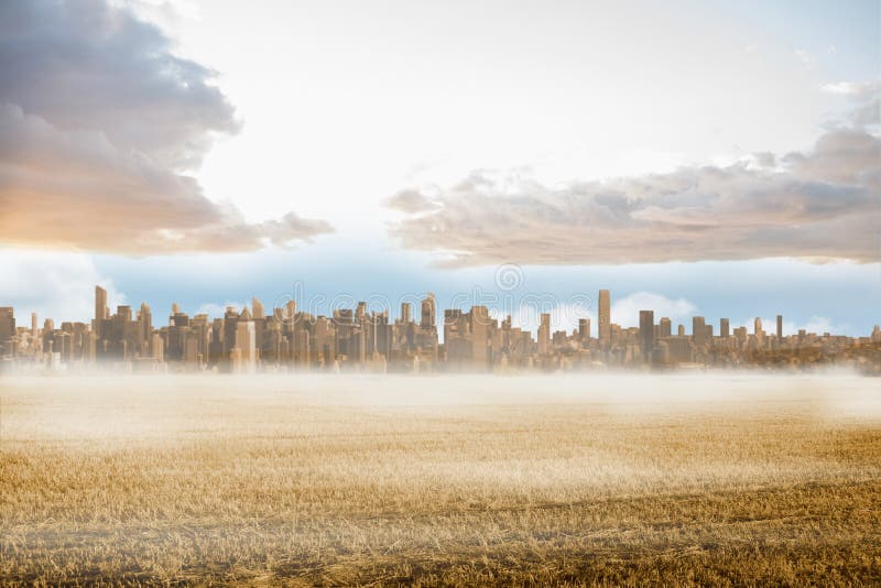 Large city on the horizon stock photo. Image of people - 37371668
