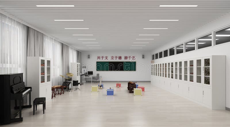 Large Classroom White Board with Wooden Frame Stock Image - Image of ...