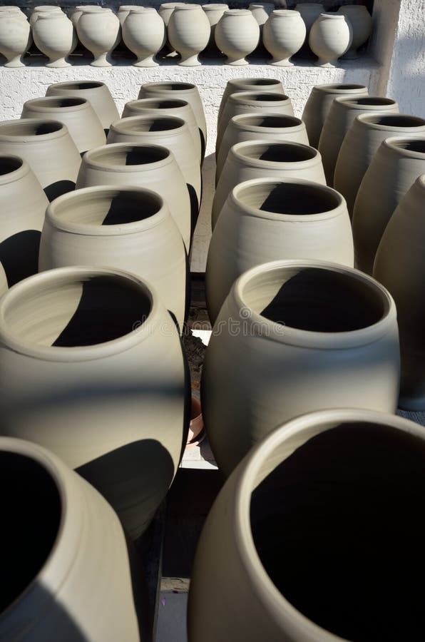 Large clay pots stock image. Image of occupation, craft - 32385685