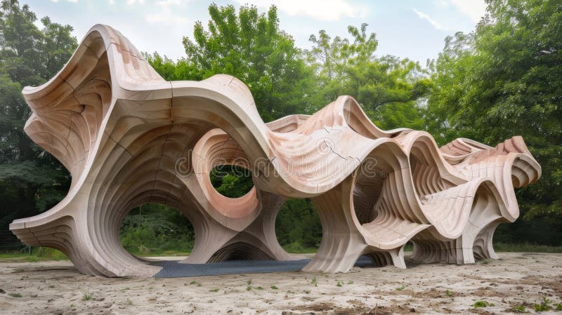 A Large Clay Structure Resembling a Wave Built Using a Technique that ...