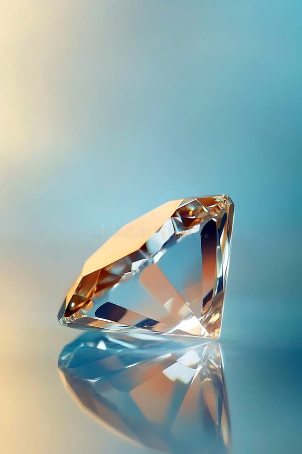 Brilliant Gem: a Faceted Crystal Reflects Light in a Gradient of Colors ...