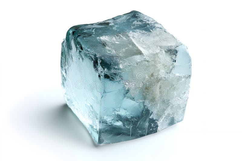 Large Clear Ice Cube Isolated on White Background Perfect for Cool ...