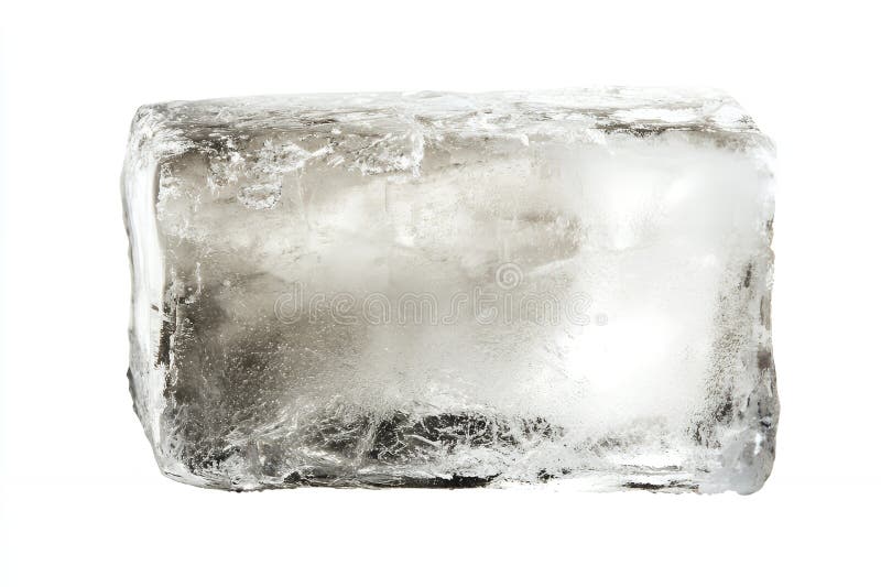 Large Clear Ice Cube Isolated on White Background Perfect for Drinks or ...