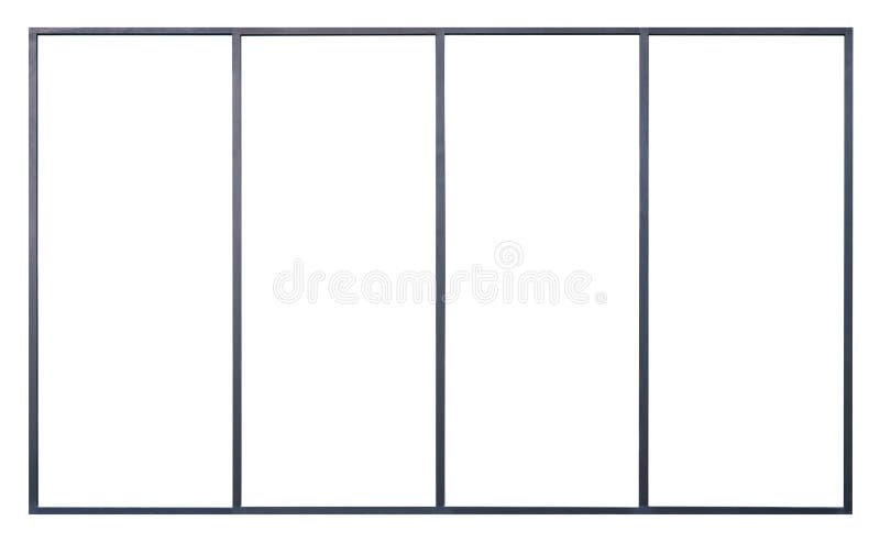 Large Clear Isolated Metallic Glass Window Stock Photo - Image of large ...