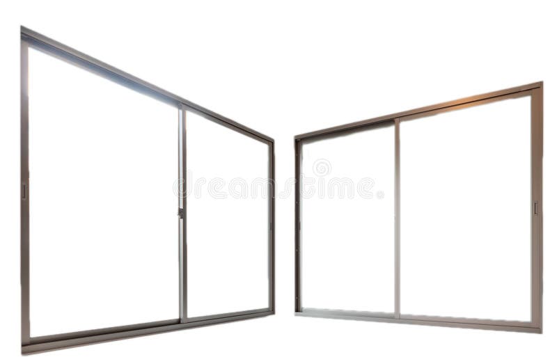 Large Clear Isolated Metallic Glass Window Stock Photo - Image of ...