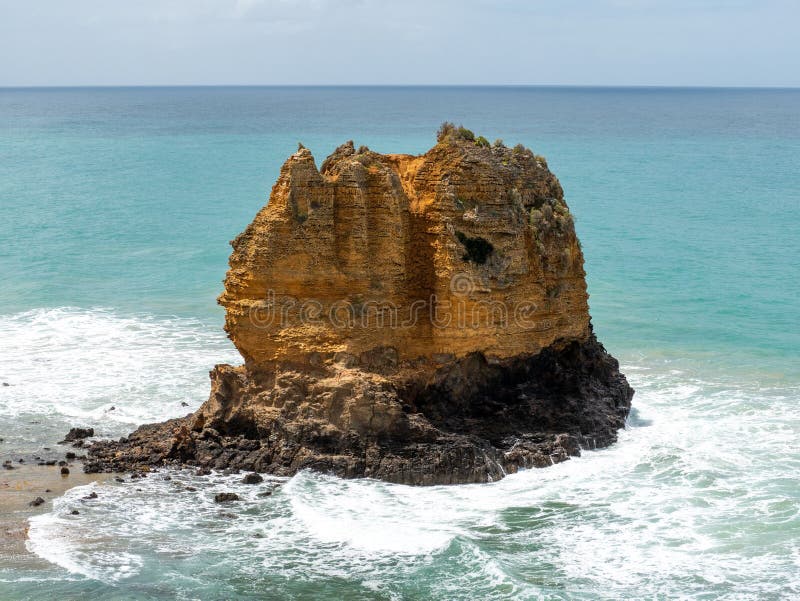 Large Cliff in the Coastline Stock Image - Image of forest, seascape ...