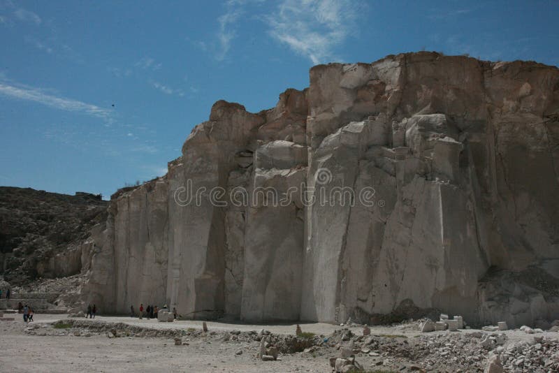 A Large Cliff of Soft Rock that Results from a Mining Place of Lime ...