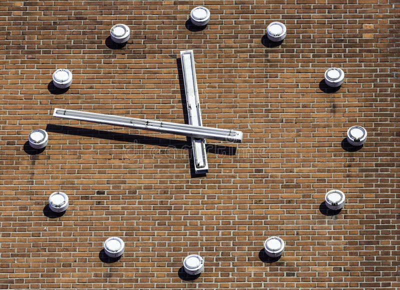 Large Clock on Building stock photo. Image of angle, hands - 84923218