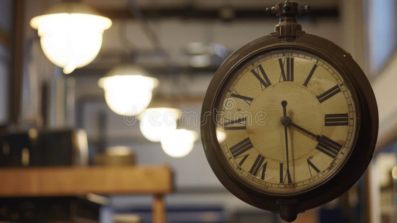 A Large Clock Hangs on the Wall Keeping Track of Time during Rehearsals ...