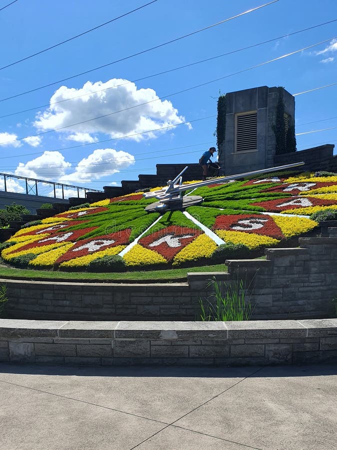 Flower Clock, Blue Sky with Clouds Editorial Photography - Image of ...