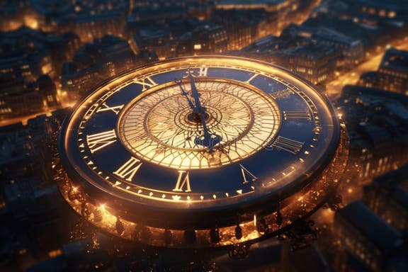 A Large Clock with Roman Numerals on Its Face Stock Image - Image of ...