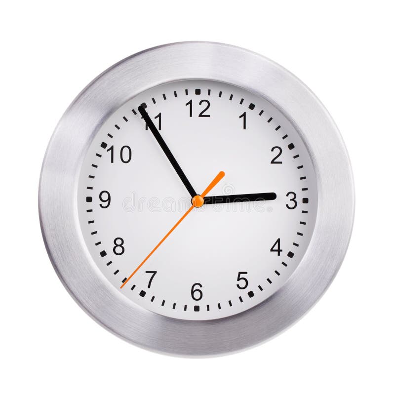 Large Clock Shows Five Minutes To Three Stock Image - Image of timing ...