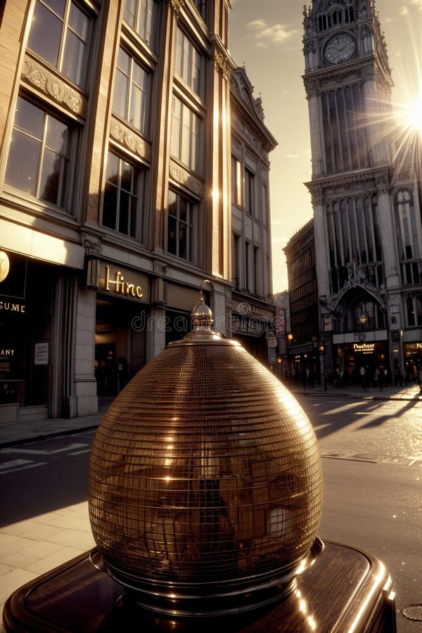 A Large Clock Tower Towering Over a City. Generative AI Stock ...