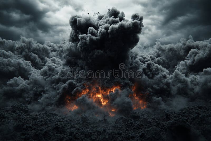 Large Cloud Smoke Lava Middle Dark Sky Stock Photos - Free & Royalty ...