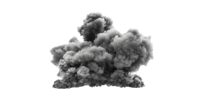 Large Cloud of Black Smoke. Pollution and Environmental Impact Isolated ...