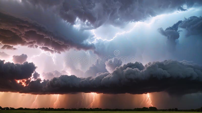 Large Cloud Crackling with Lightning in Dramatic Display, Dramatic ...