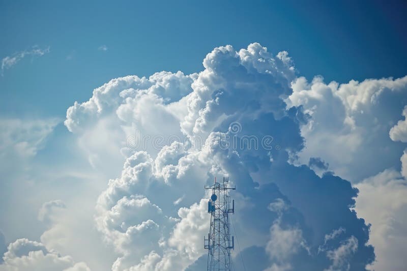 A Large Cloud Dominates the Sky while a Tower Stands Out in the ...