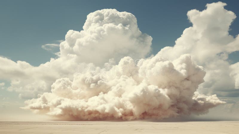 A Large Cloud of Dust is Blowing in the Desert, AI Stock Illustration ...