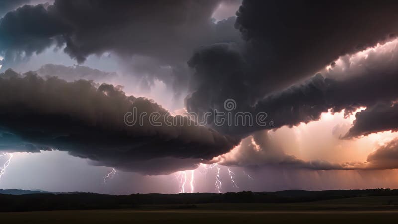 A Large Cloud Filled with Intense Lightning Flashes, Creating a ...