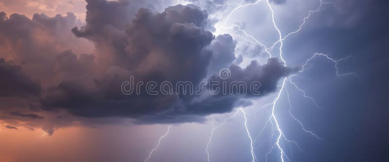 Large Cloud Filled with Lots of Lightning Stock Illustration ...