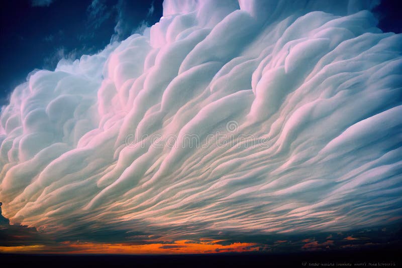 A Large Cloud Formation is Shown in the Sky at Sunset or Dawn Stock ...