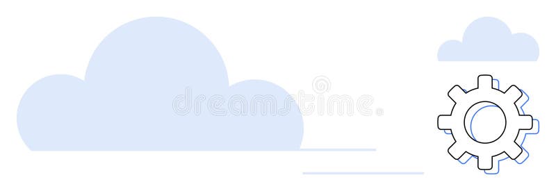 Cloud Innovation with Gear Symbolizing Cloud Computing and Technology Integration Stock Vector ...