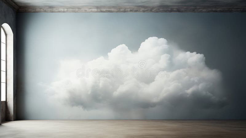 A Large Cloud is Hanging in the Sky Stock Illustration - Illustration ...