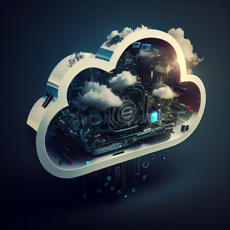 Large cloud icon stock illustration. Illustration of database - 272429133