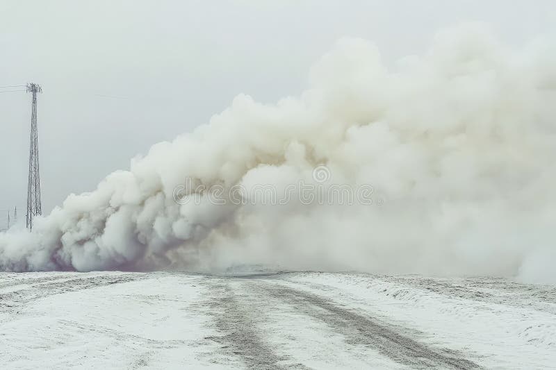 Large Cloud of Smoke is Billowing Out of a Power Plant Stock Image ...