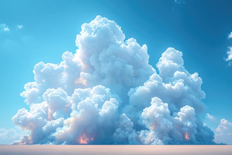 A Large Cloud of Smoke Rises into the Sky Stock Photo - Image of smoke ...