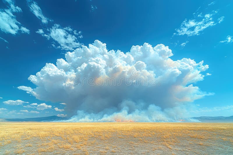 A Large Cloud of Smoke in the Sky, Often Seen As a Sign of Pollution or ...