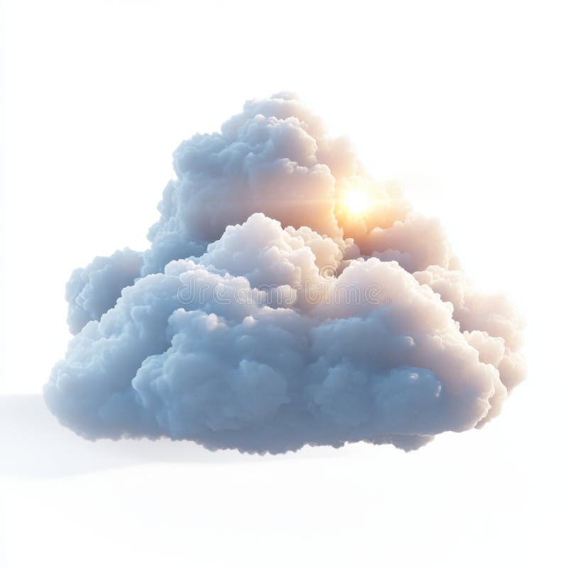 A Large Cloud with a Sun Shining through it Stock Illustration ...