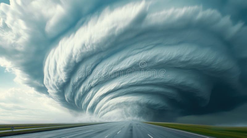 A Large Cloud of Wind is Moving Over a Road, AI Stock Image - Image of ...