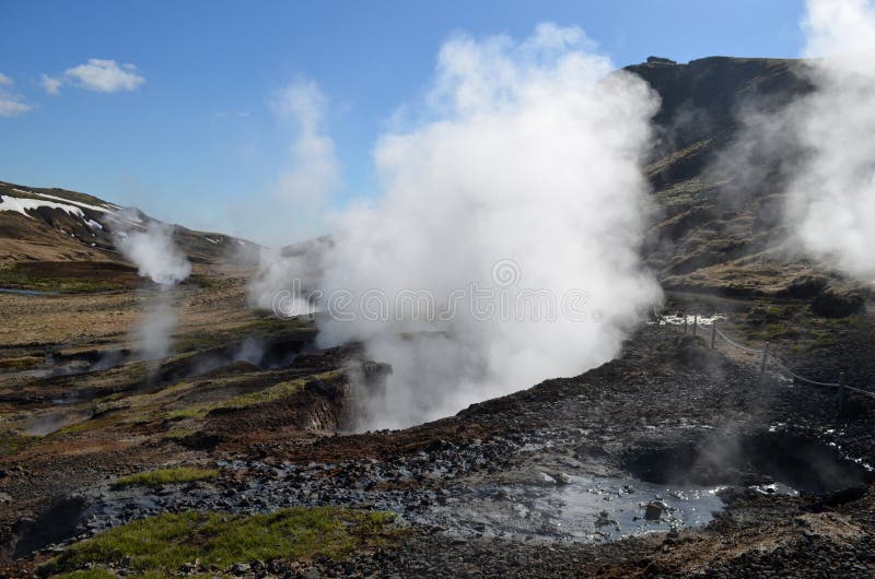 Large Clouds of Steam Rising Up from Earth Stock Photo - Image of ...